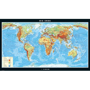 PONS World map The earth physical (224 x 128 cm)