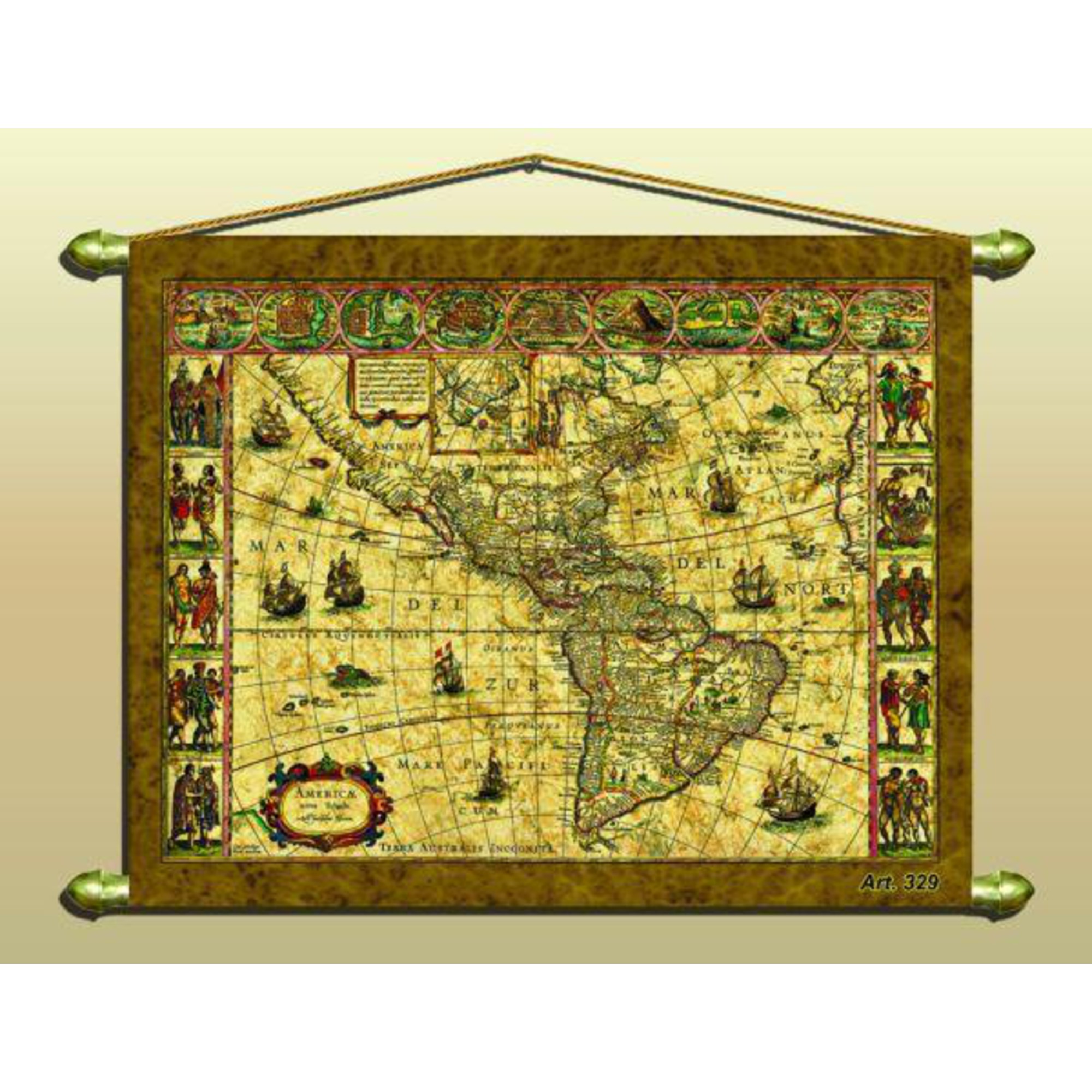 Zoffoli living Antique map (reproduction) No. 329/2