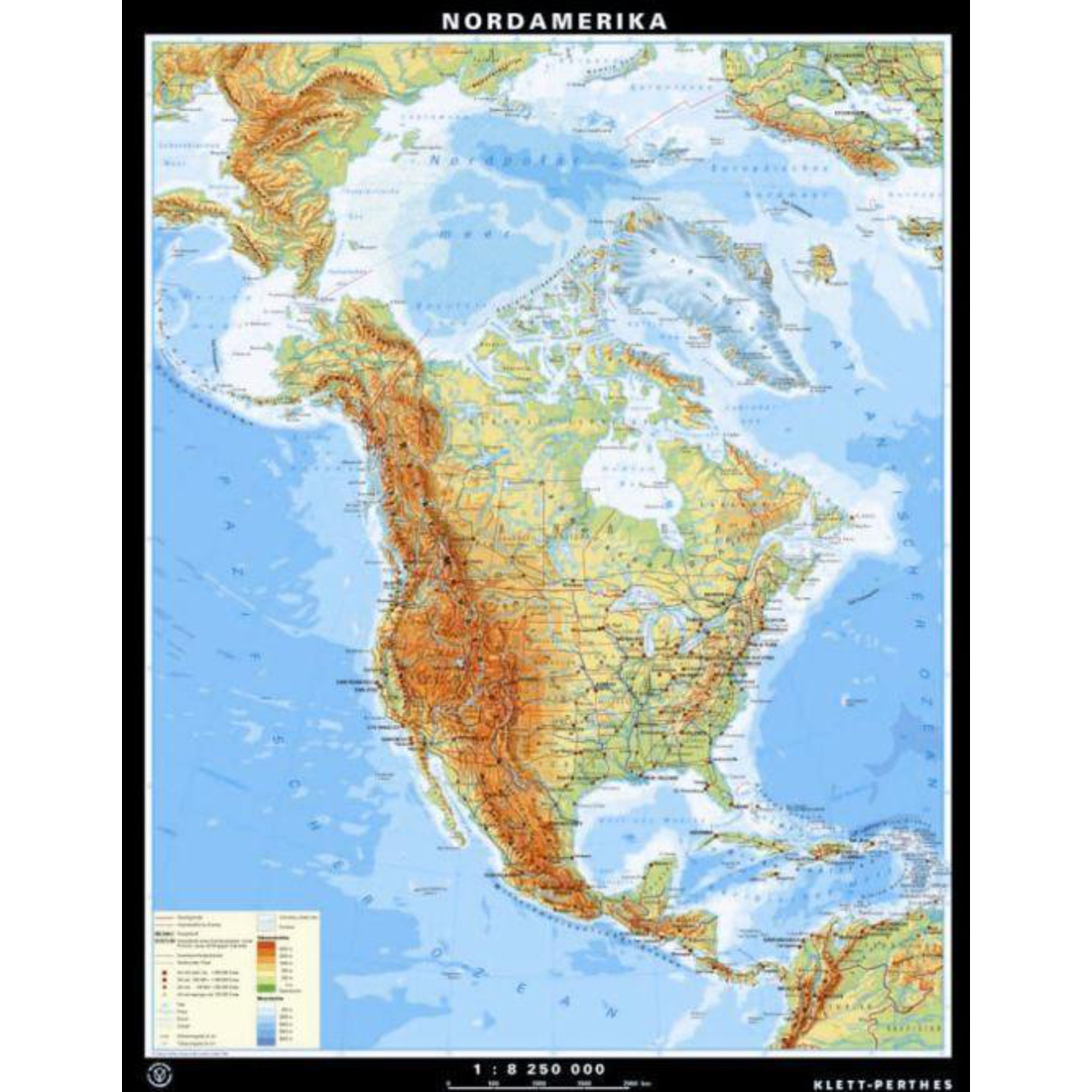 Klett-Perthes Verlag Continent map North America physical / political ...