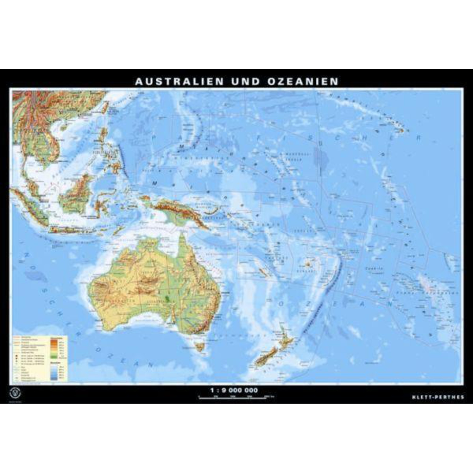 Klett-Perthes Verlag Continent map Australien and Ozeanien physical ...