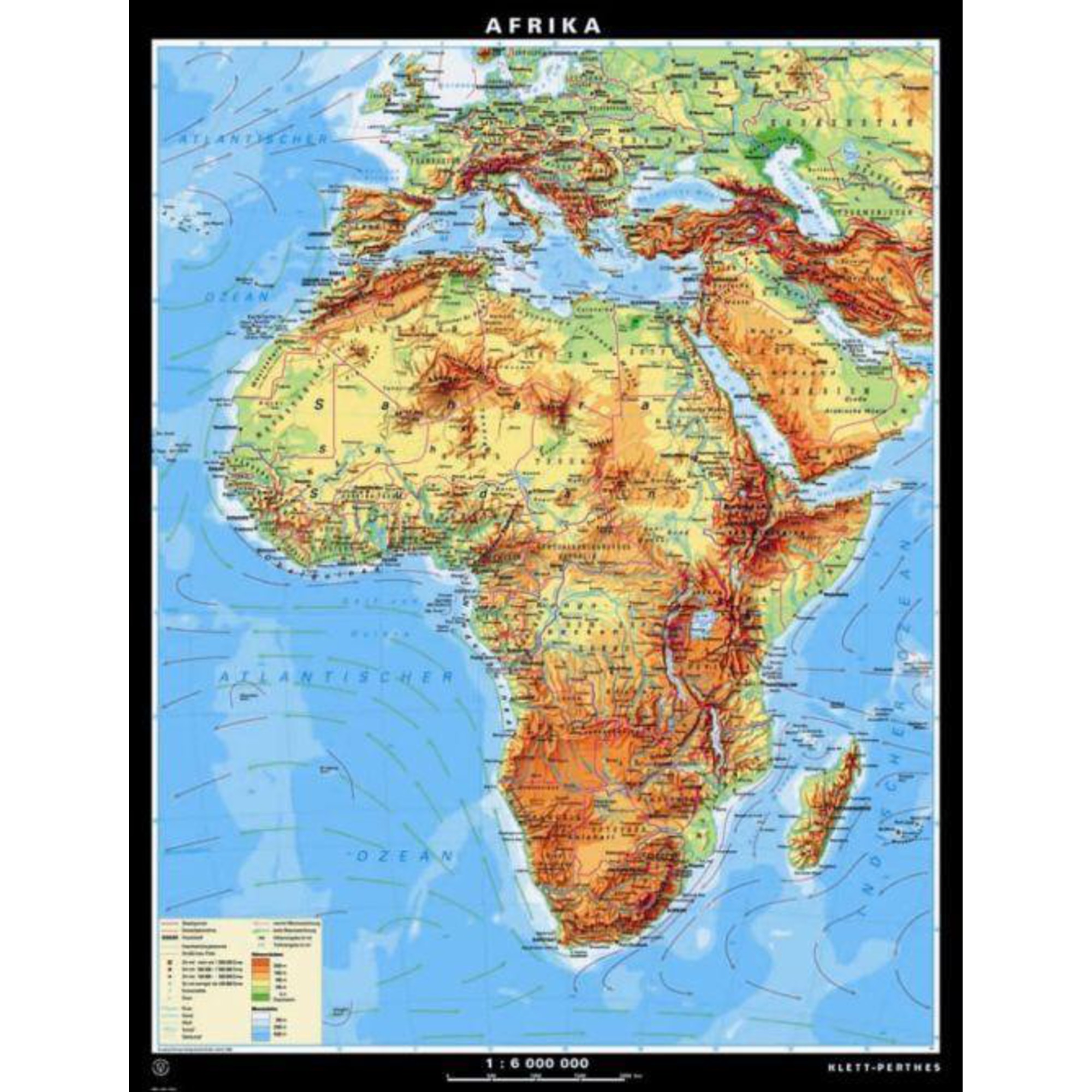 Klett-Perthes Verlag Kontinent-Karte Afrika physisch