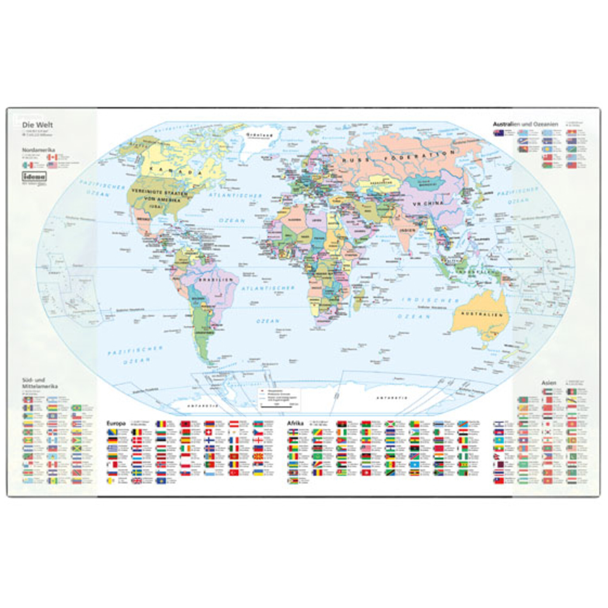 Idena Desk pad world map