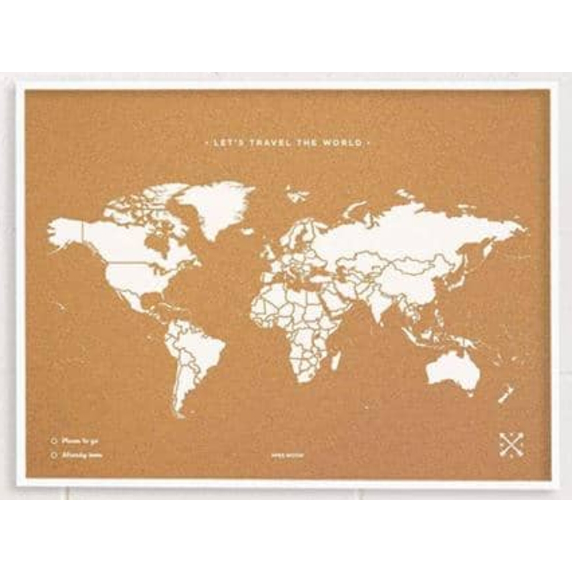 Miss Wood Woody Map Natural Cork XL white